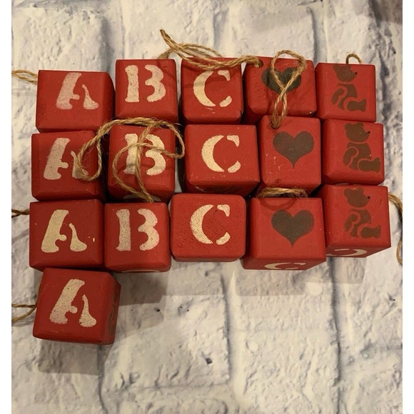 Holiday | Christmas Alphabet Chalkboard Blocks Ornaments Abc | Poshmark
